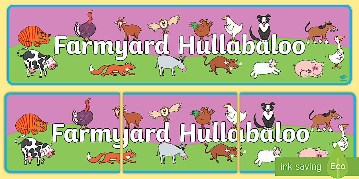 Display Banner to Support Teaching on Farmyard Hullabaloo