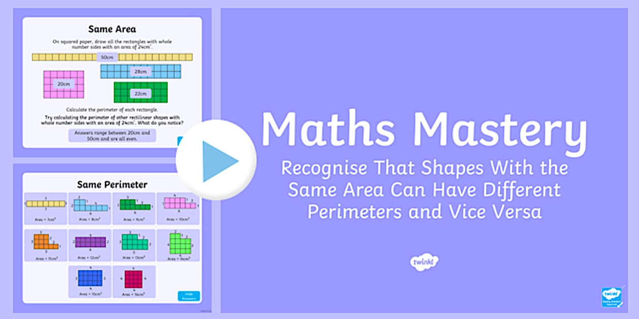 Area and Perimeter Activities Year 6 Maths Mastery PowerPoint