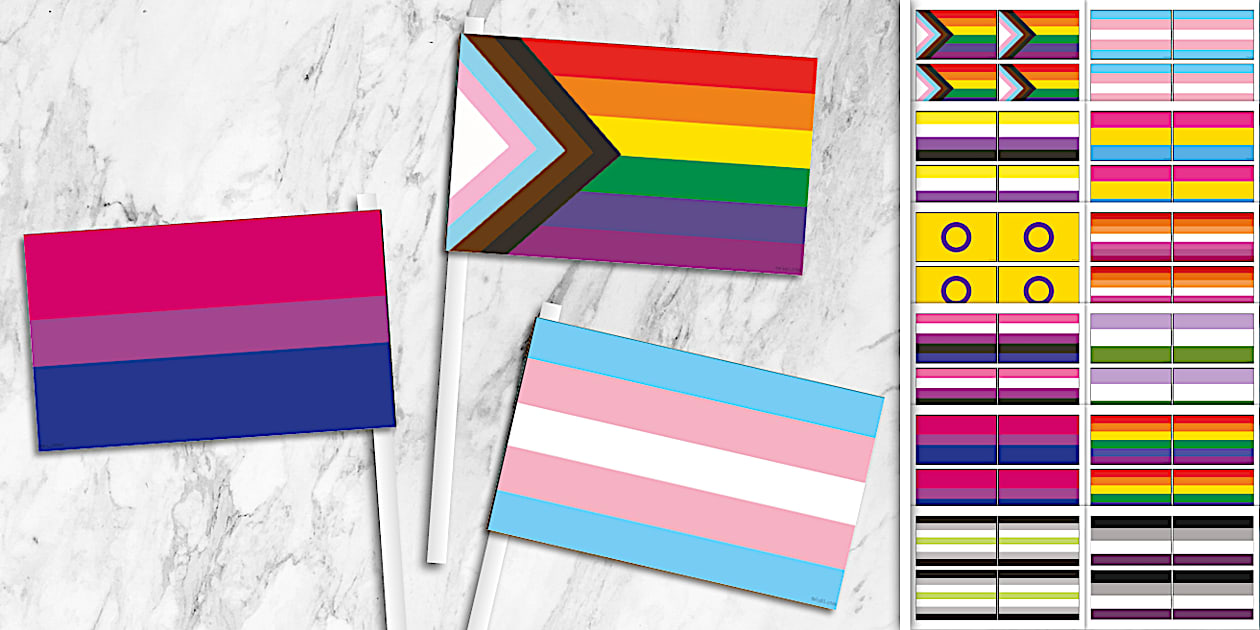LGBTQ+ Handheld Pride Flags Pack | Twinkl Party - Twinkl