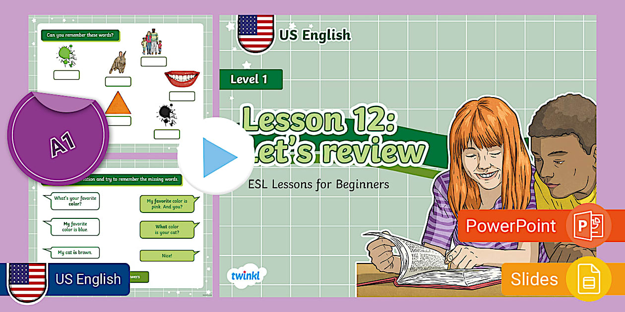ESL Curriculum (US-English Version) Level 1, Lesson 12