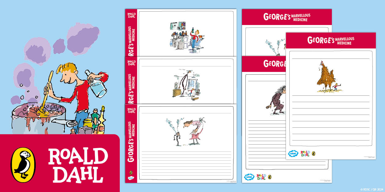 FREE! - George’s Marvellous Medicine Writing Frames | Roald Dahl