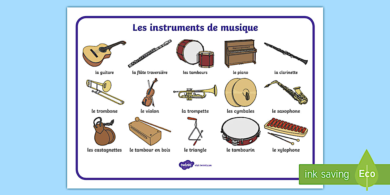 Set de mots : Les instruments de musique - Twinkl