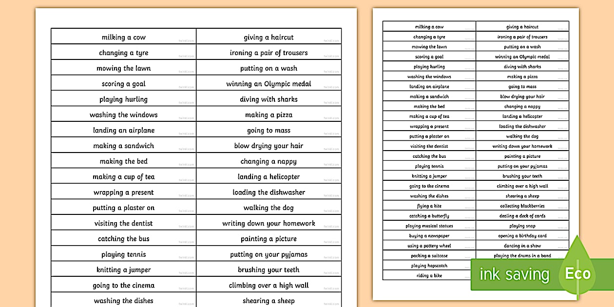 Editable Drama Activity, Charades Game - Twinkl