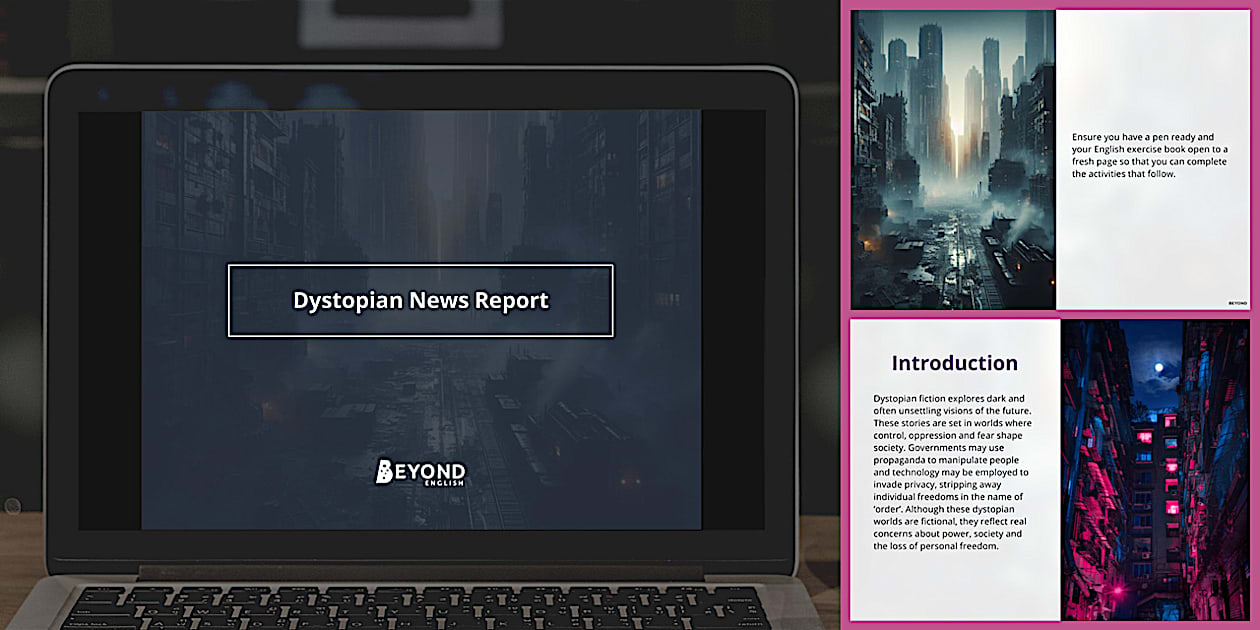 Dystopian News Report Presentation (teacher made) - Twinkl
