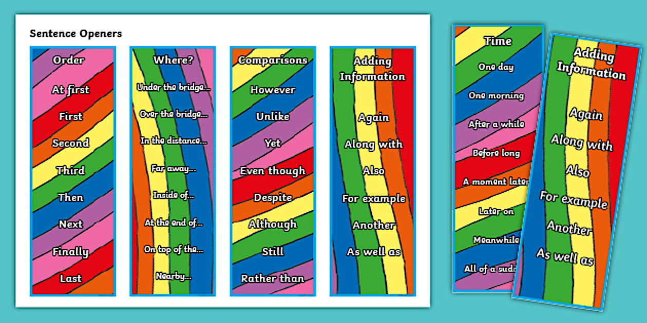 * NEW * Sentence Openers Bookmark (teacher made) - Twinkl