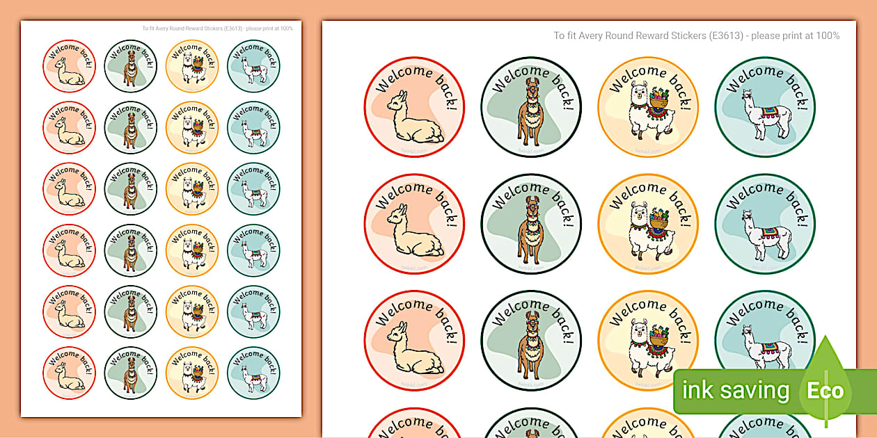 Llama Welcome Back to School Stickers (teacher made)