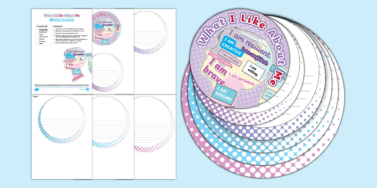 What I Like About Me Circles Booklet (teacher made) - Twinkl