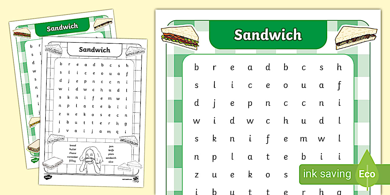 Sandwich Word Search (teacher made) - Twinkl