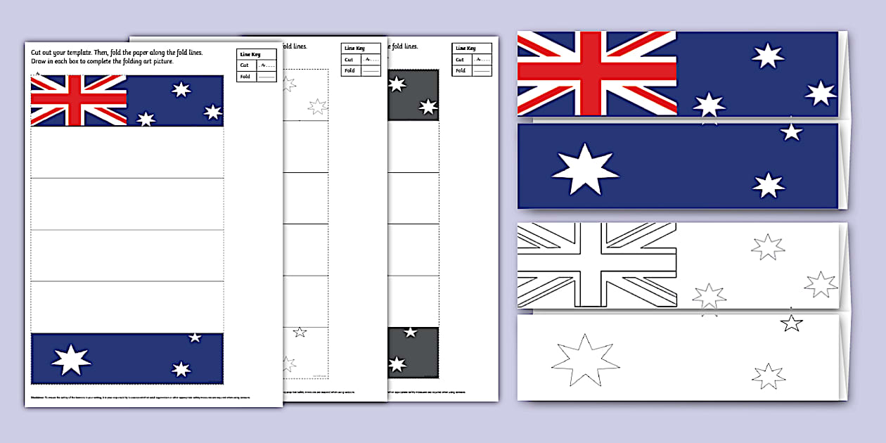 Flag of Australia Folding Art Template