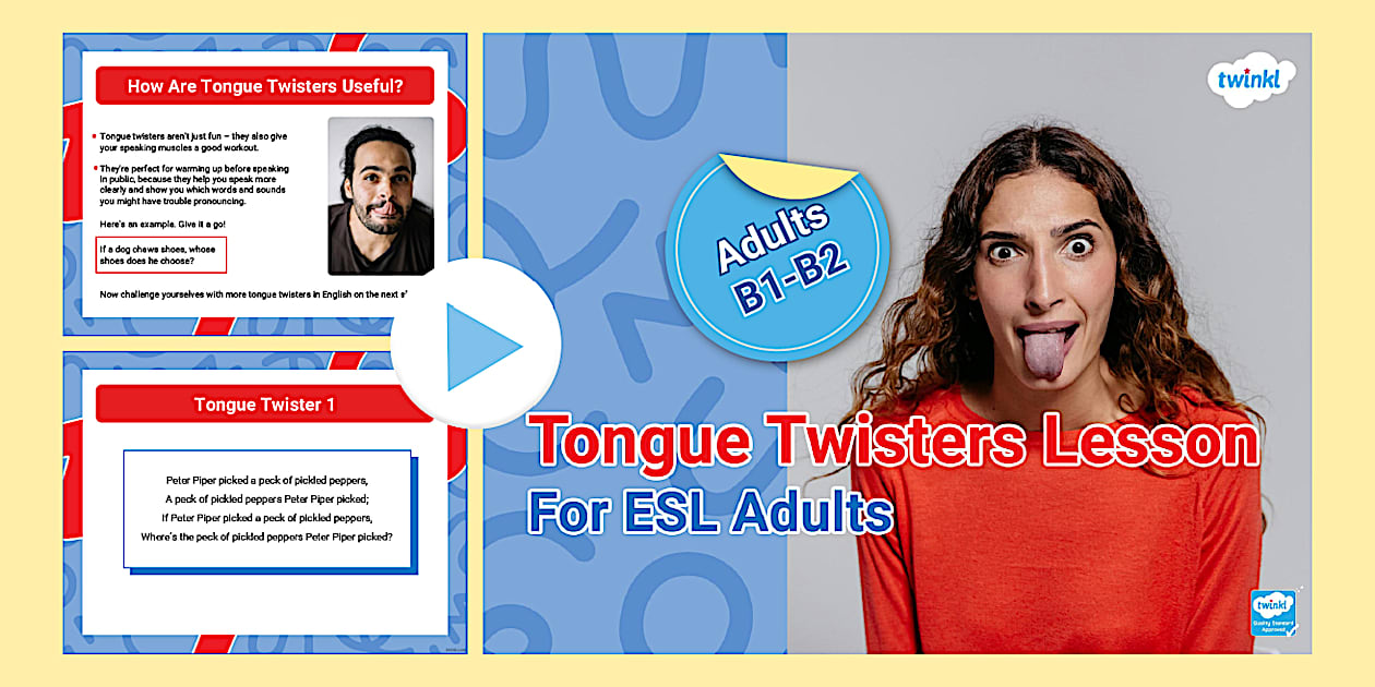 ESL Tongue Twisters Lesson [Adults, B1-B2] (teacher made)