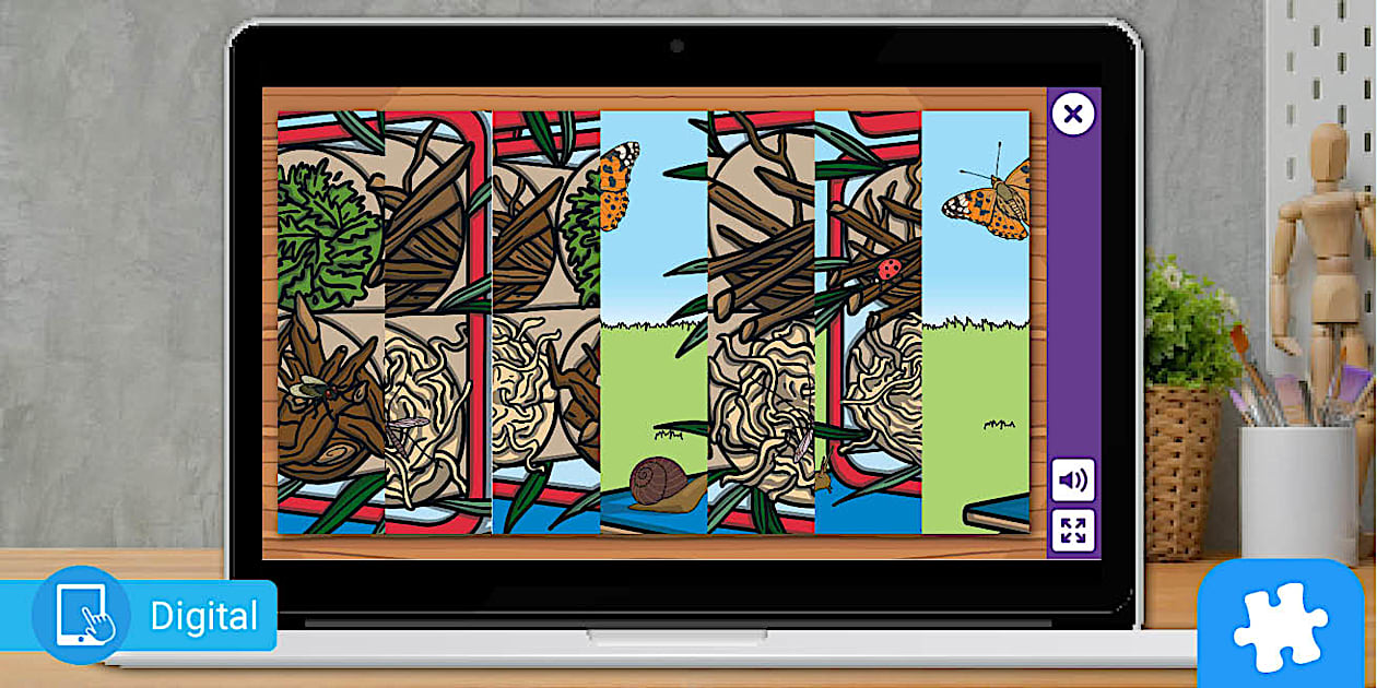 Minibeasts Puzzle Strips Sequencing Game | Twinkl Go!