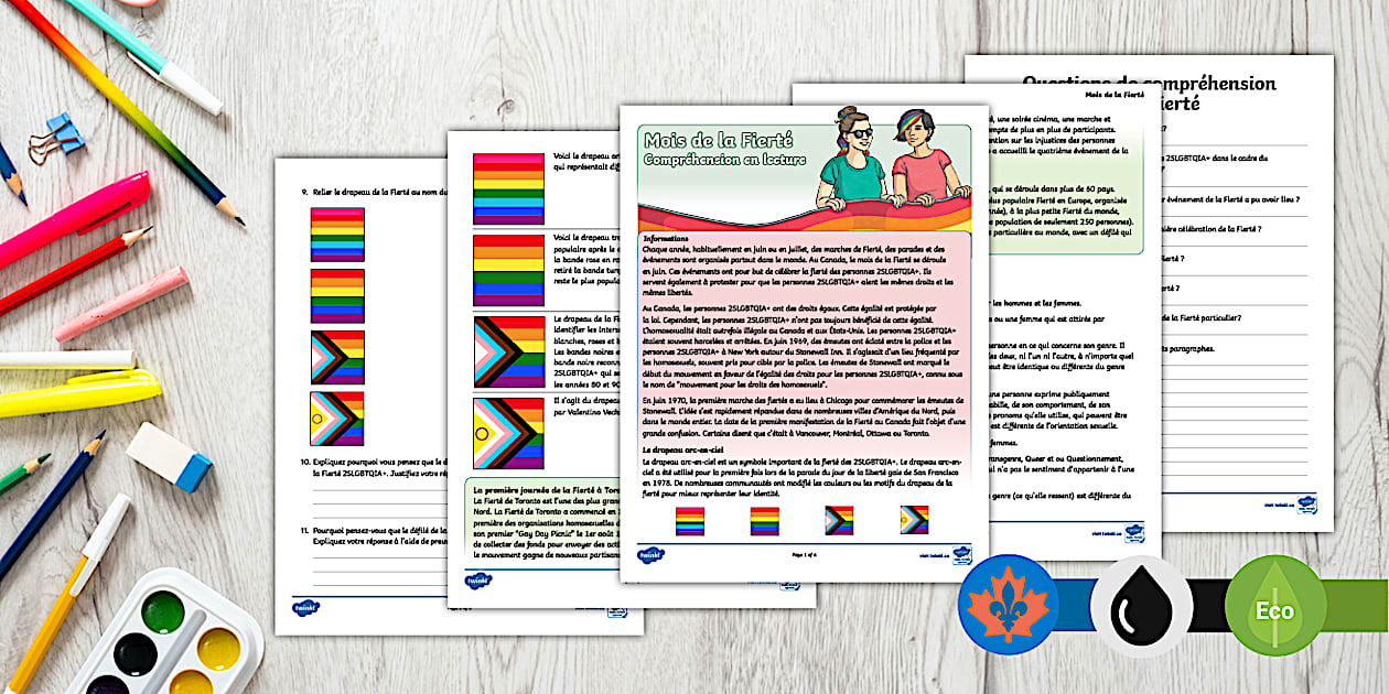 Pride Junior/Intermediate Reading Comprehension French
