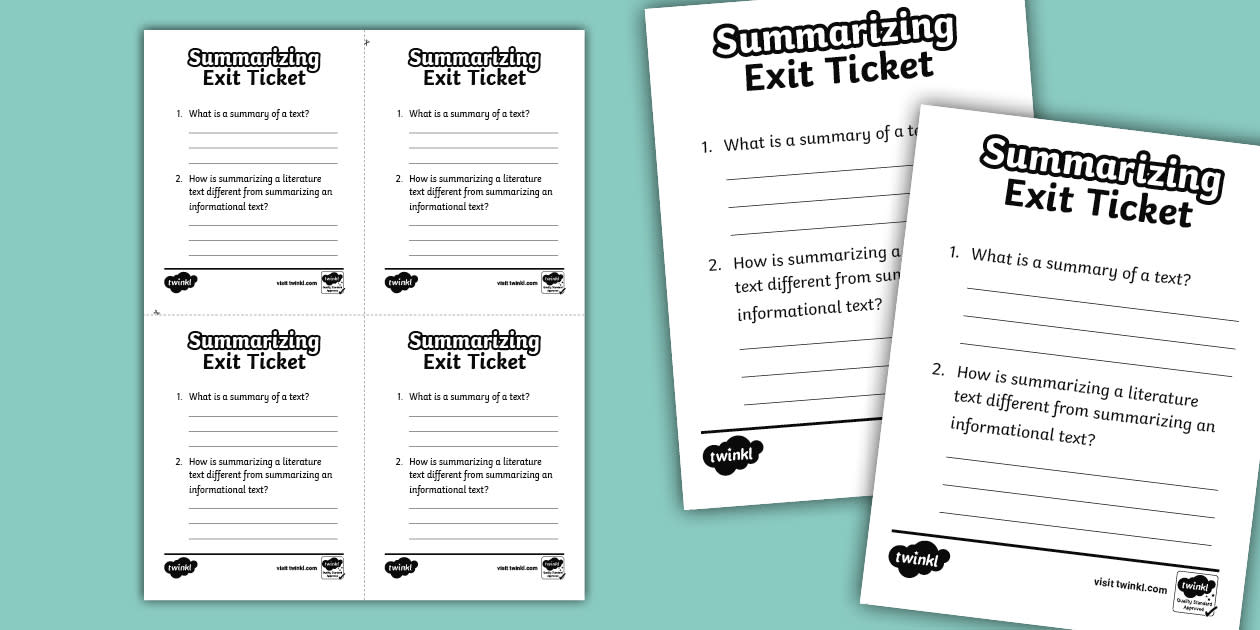 Sixth Grade Summarizing Exit Ticket (Teacher-Made) - Twinkl