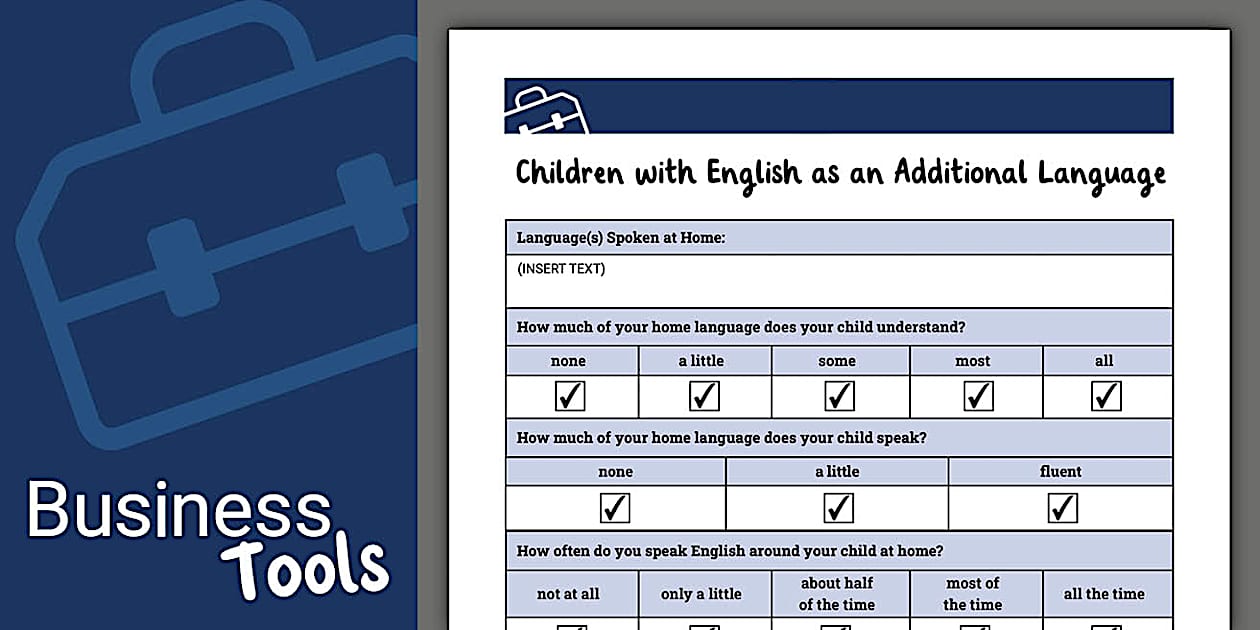 Children with EAL Form for Private Childcare Settings