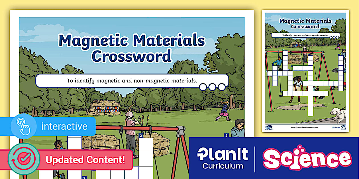 InteractivePDF: Y3 Home Learning: Forces & Magnets Crossword