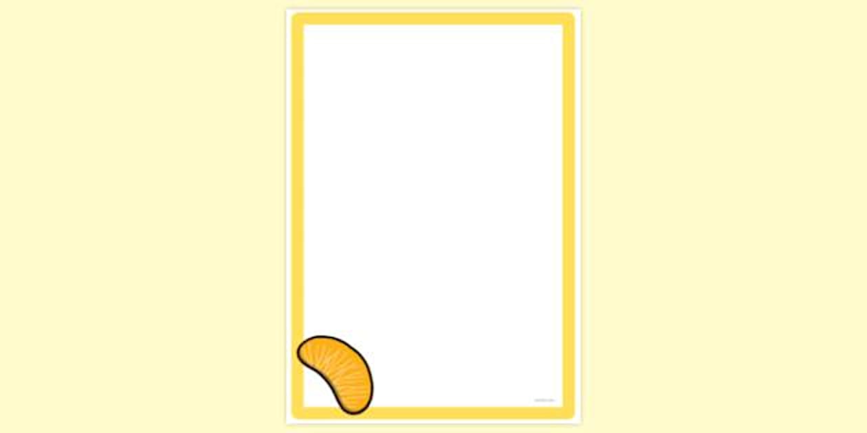 Simple Blank Satsuma Slice Fruit Snack Page Border | Twinkl
