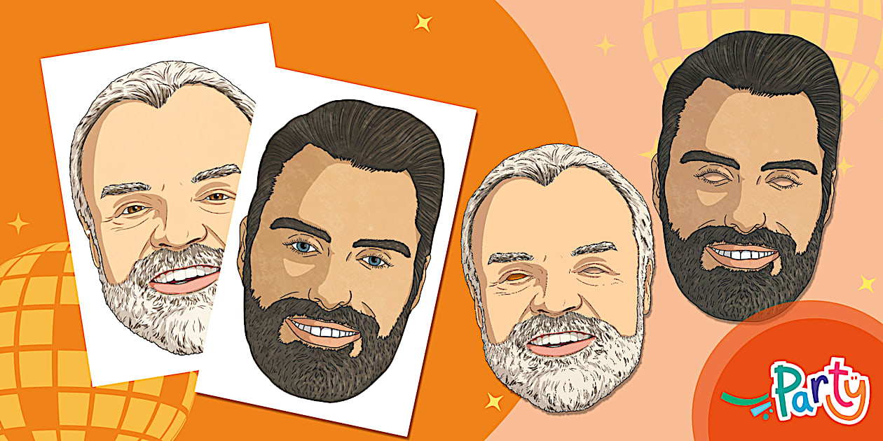 Graham Norton and Rylan Clark Masks | Twinkl Party - Twinkl