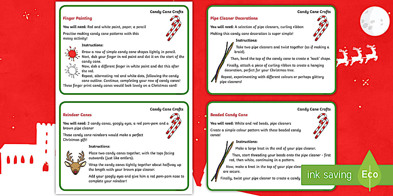 CfE Candy Cane Craft Activity Stations (teacher made)