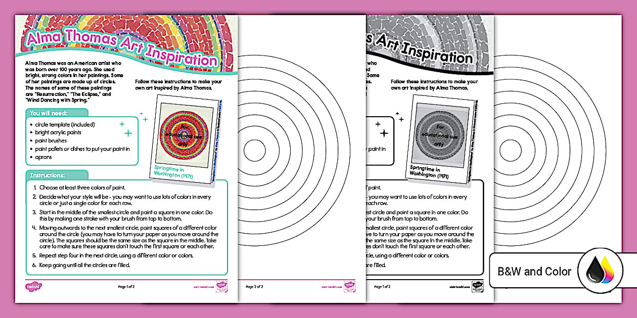Alma Thomas Art Worksheet | Black History Month | Twinkl USA