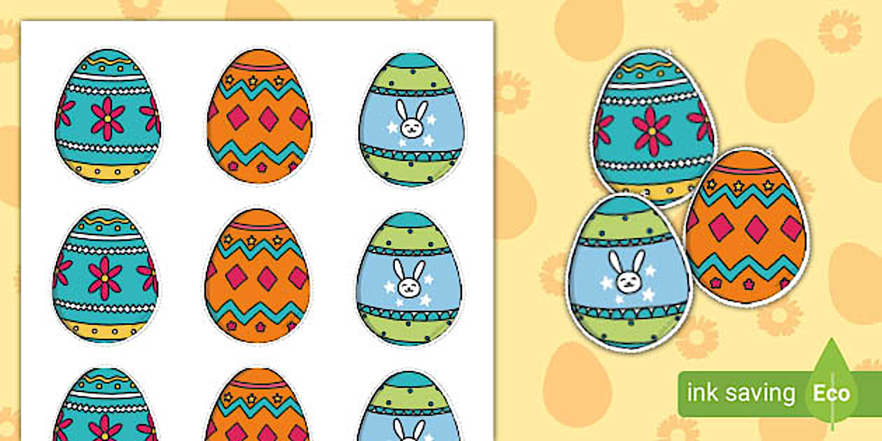 Small Easter Egg Cut-Outs (teacher made) - Twinkl