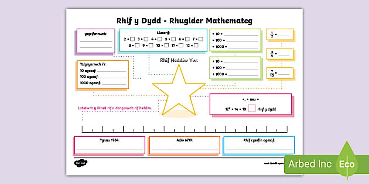 Mat Gweithgaredd Rhif y Dydd Rhuglder Mathemateg Blwyddyn 6