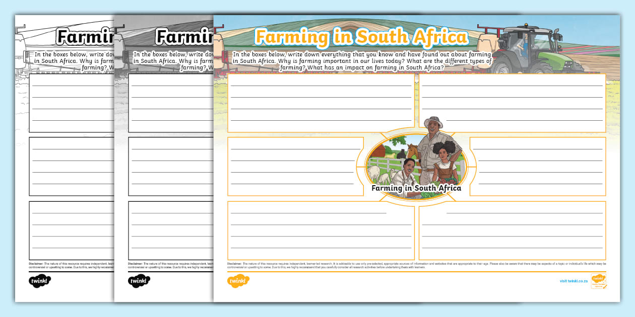Farming in South Africa Mind Map (Teacher-Made) - Twinkl