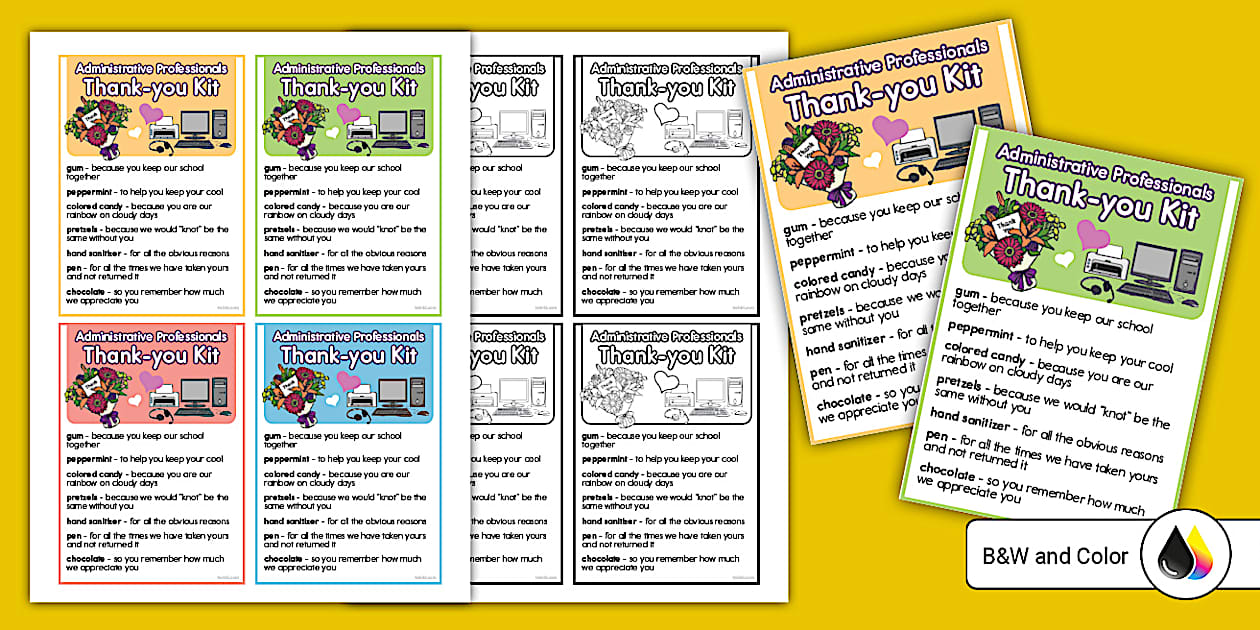 Administrative Professionals Day Thank-you Kit Card - Twinkl