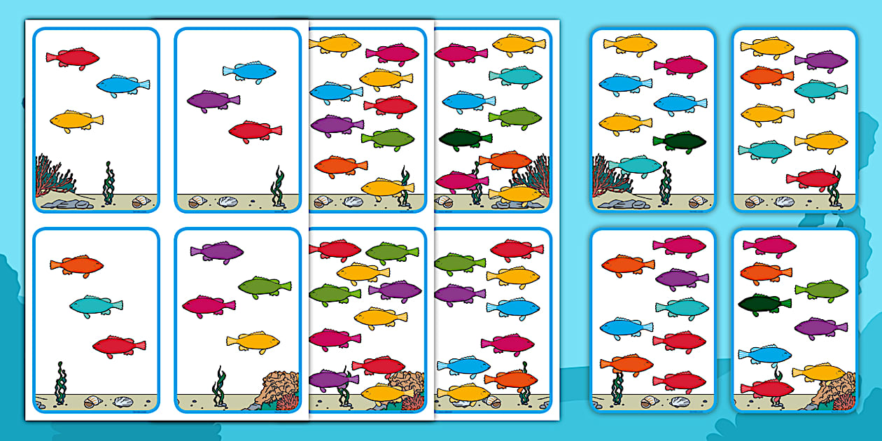 Fish Counting Cards (teacher made) - Twinkl