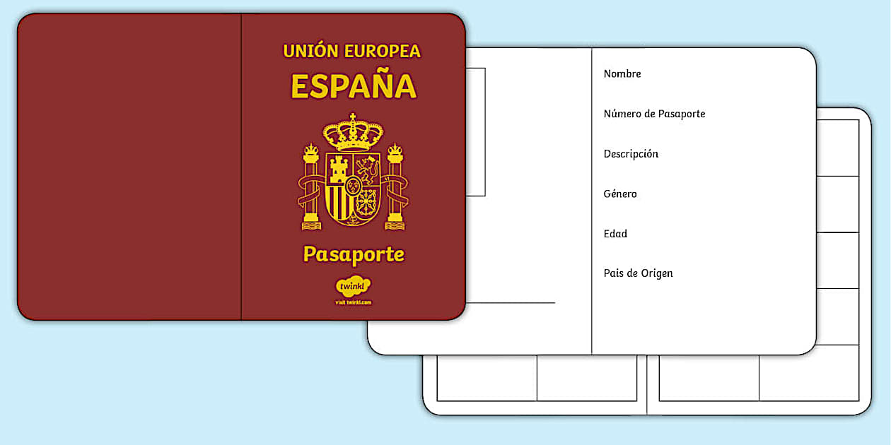 Editable Spanish Passport Template Activity (teacher made)