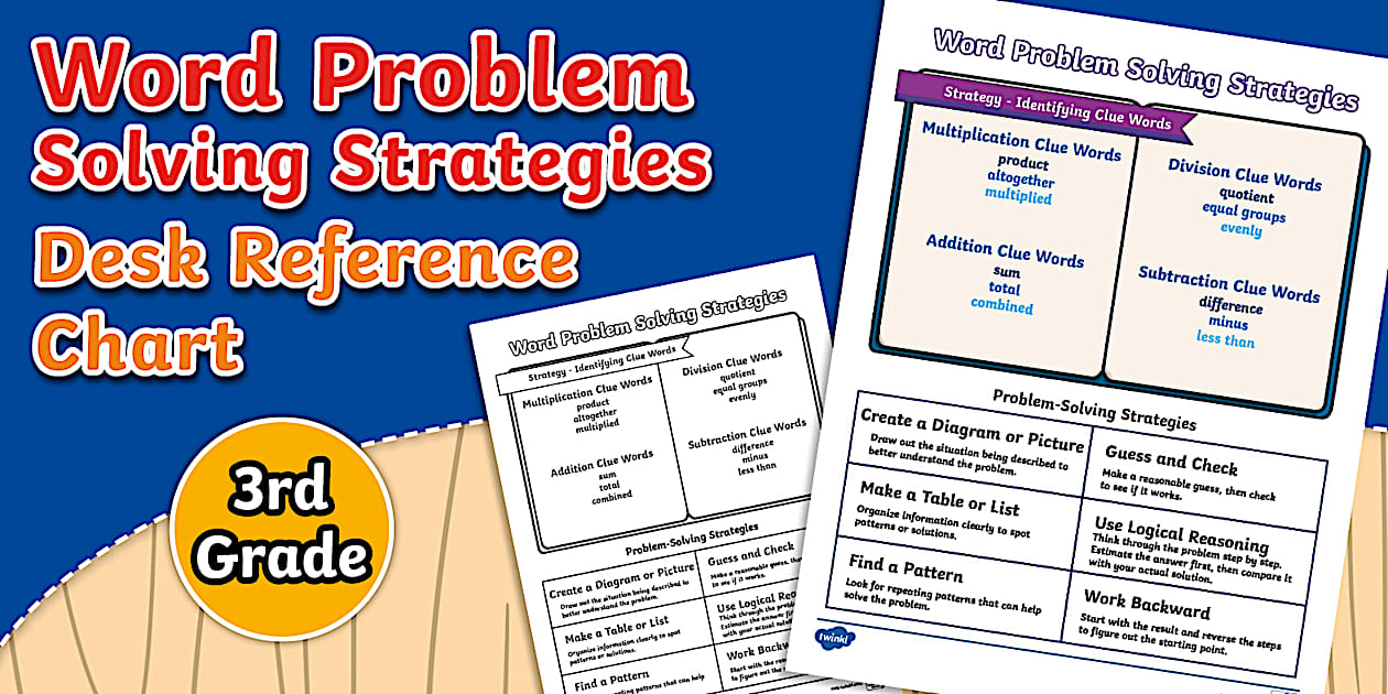 Third Grade Word Problem Solving Strategies Desk Reference