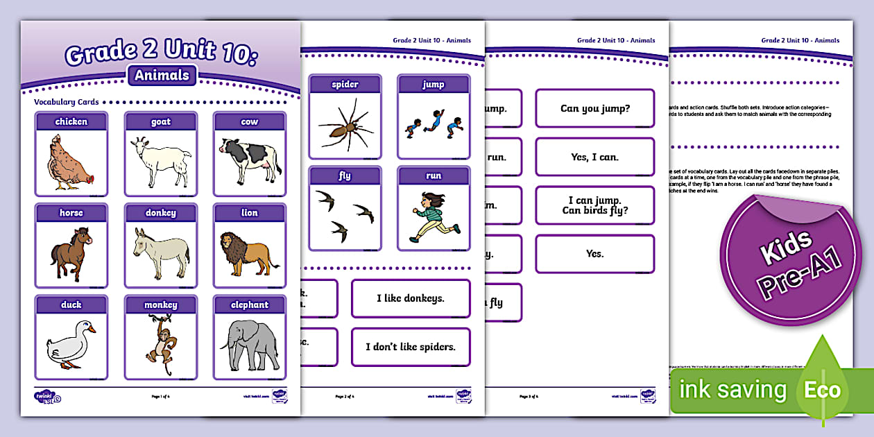 Turkey Curriculum English Vocab Cards: Grade 2 Unit 10