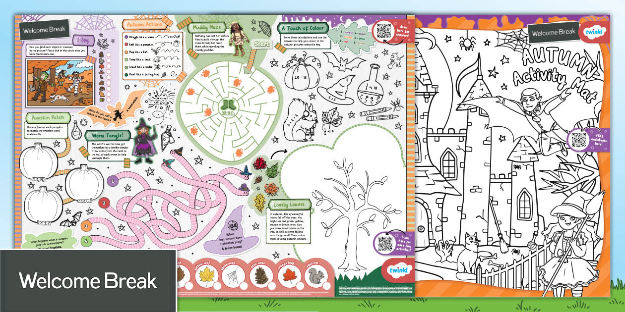 Welcome Break: October 25 Activity Mat with Answers