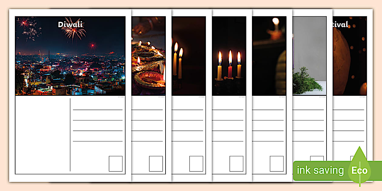 Festival of Light Around the World Postcard Templates