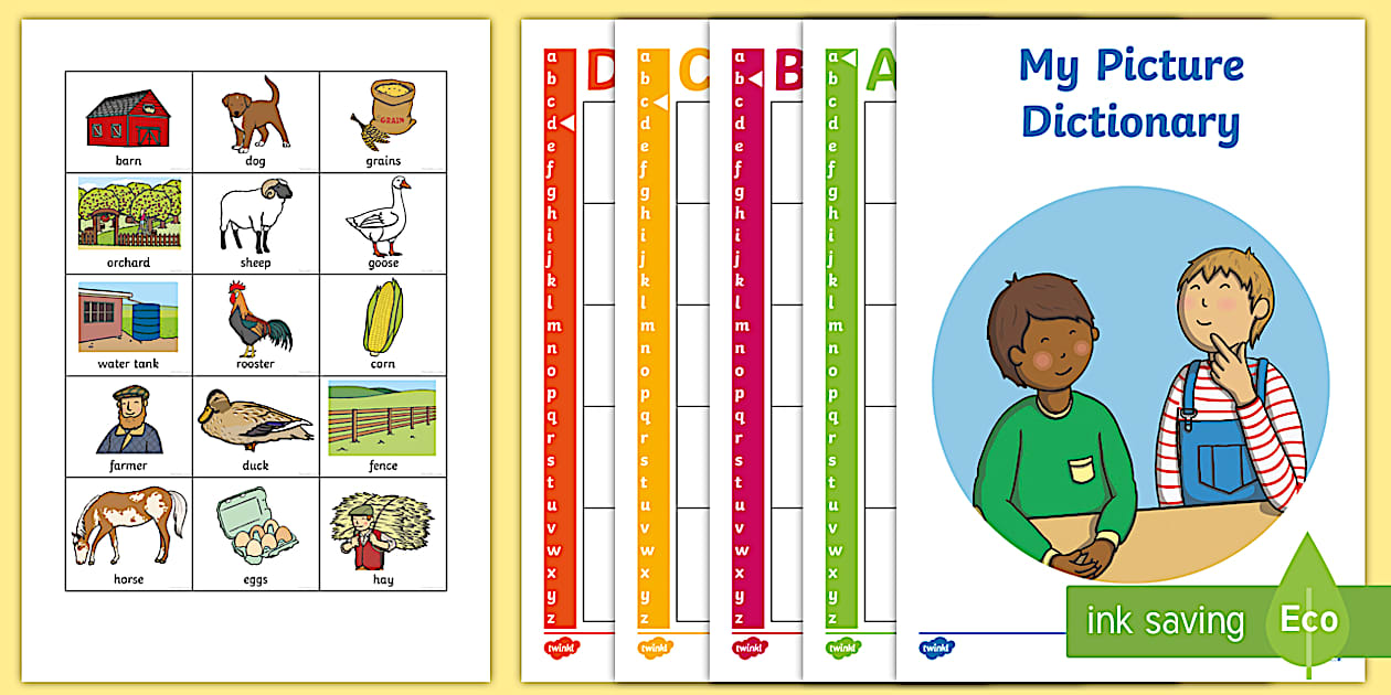 Farm Picture Dictionary and Worksheets (teacher made)