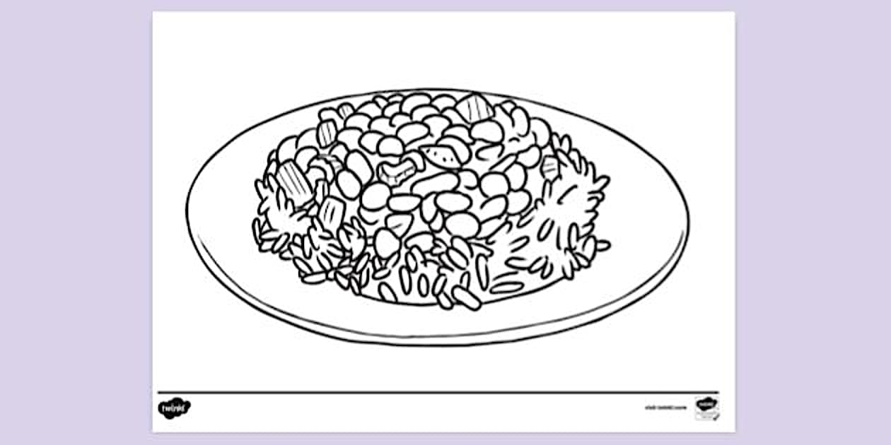 Beans and Rice - Colouring Sheet (teacher made) - Twinkl
