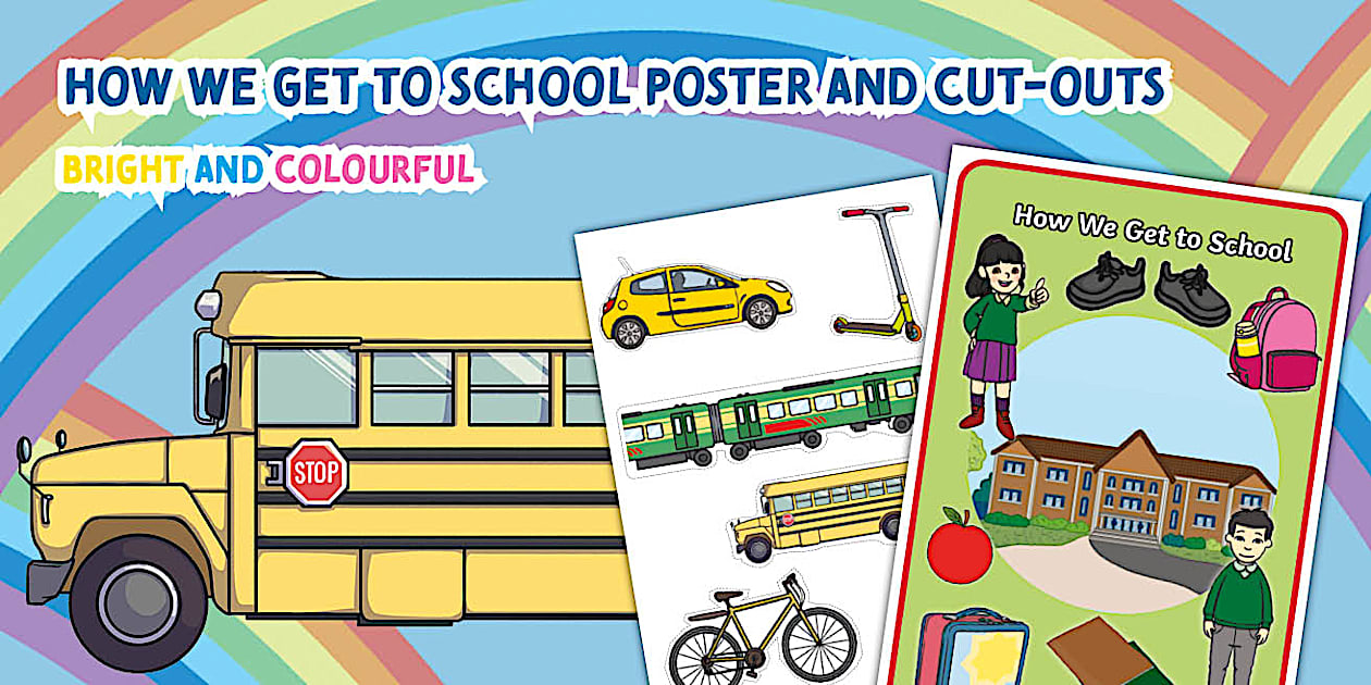 How We Get to School Poster and Cut-Outs Display
