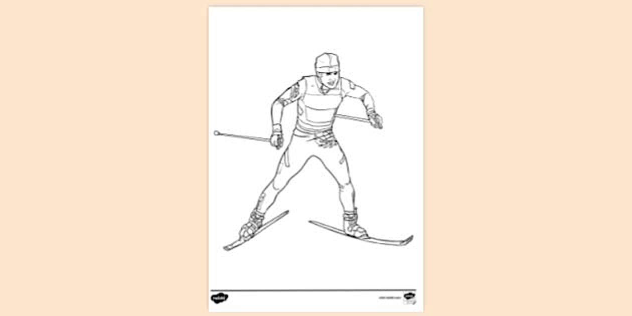 Skier Colouring Sheet | Colouring Sheets (teacher made)
