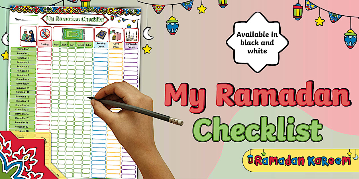 My Ramadan Checklist Worksheet