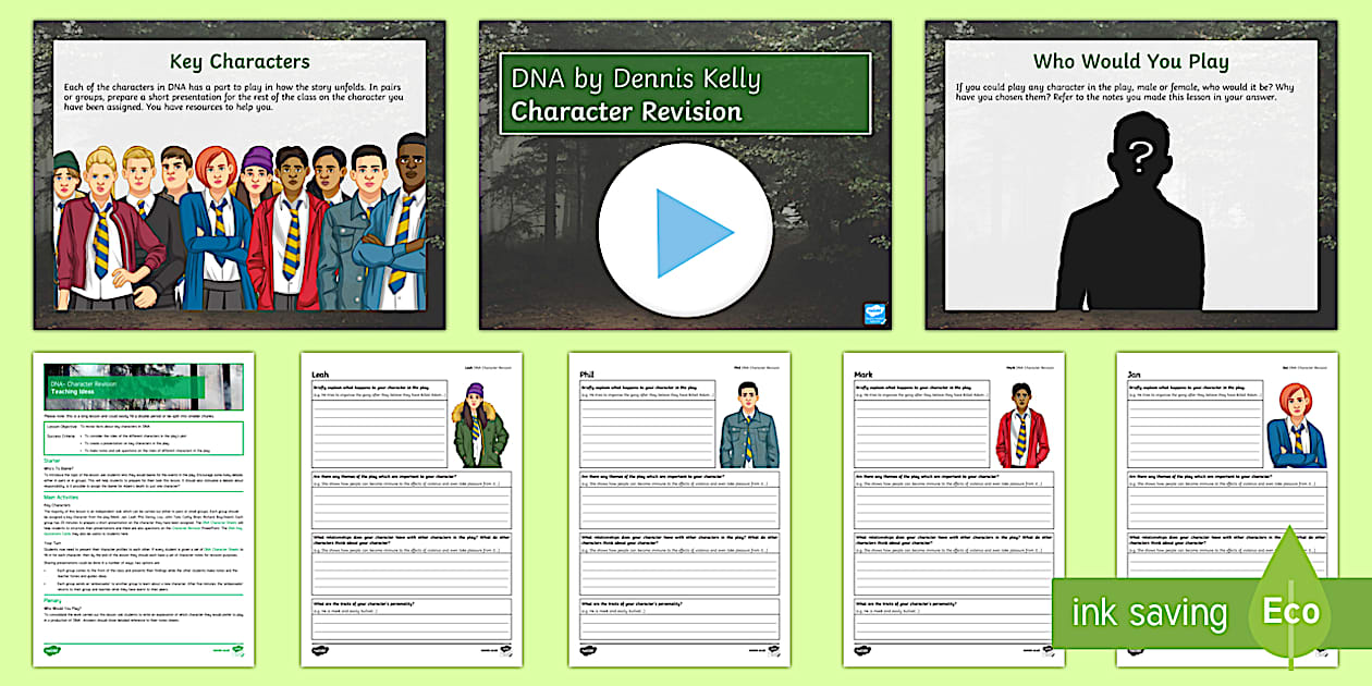 GCSE DNA Character Revision Lesson Pack (teacher made)