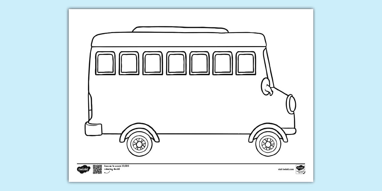 Bus Template Colouring Page | Primary Resources - Twinkl