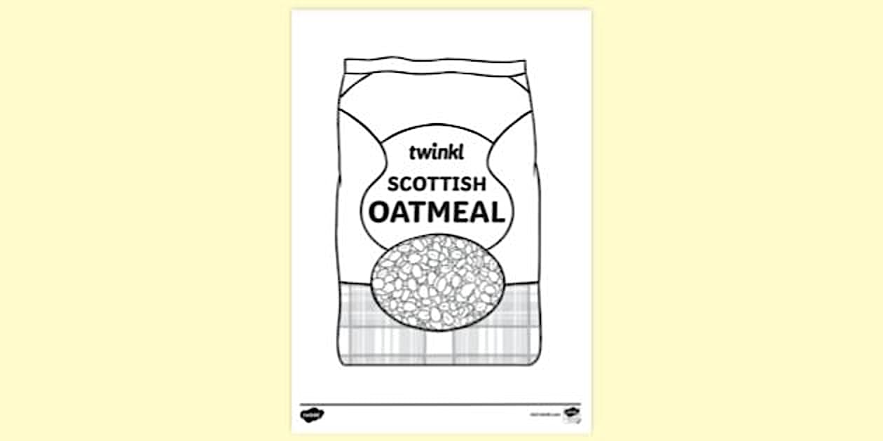 Scottish Oatmeal Colouring Sheets | Colouring Pages - Twinkl
