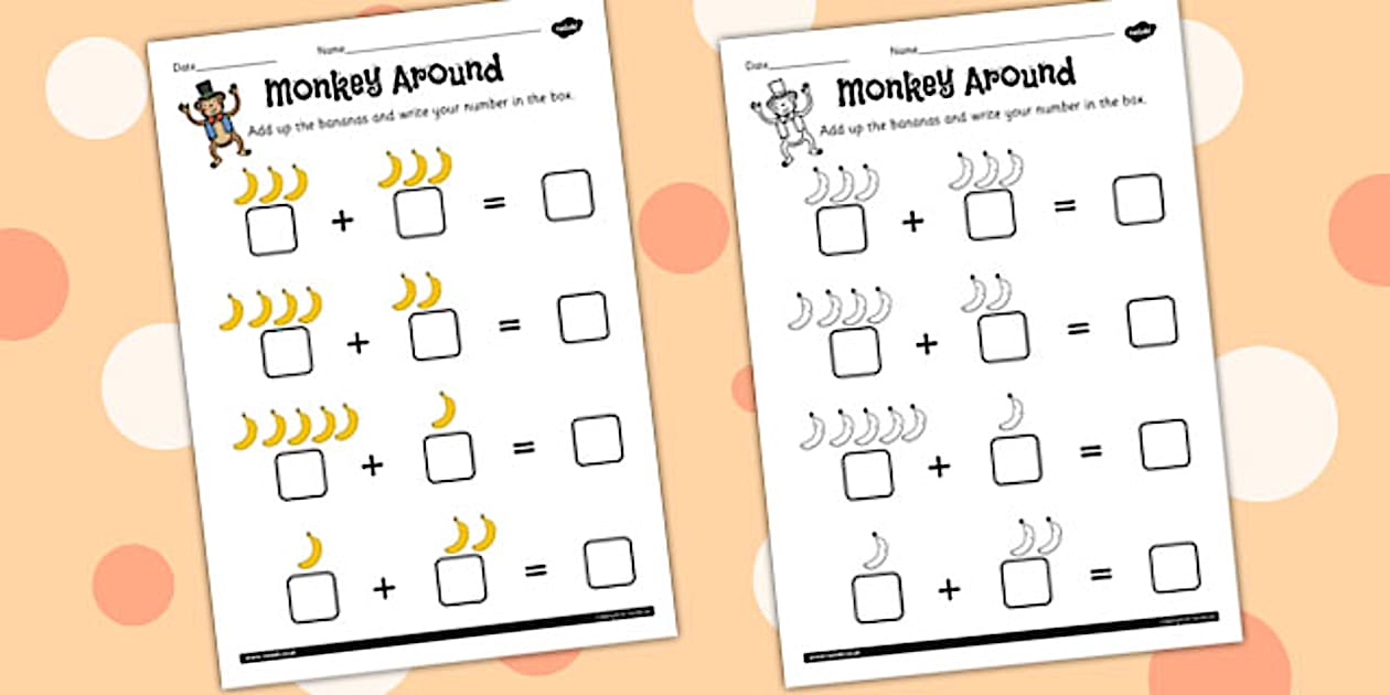 Monkey Bananas Counting Worksheet (teacher made) - Twinkl