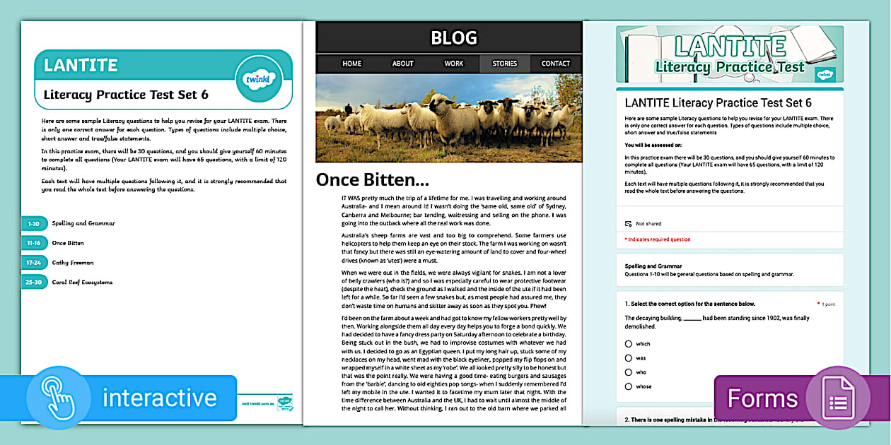 LANTITE Literacy Practice Questions | Teacher-Made | Twinkl