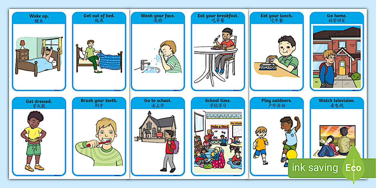 Visual Timetable - English/Mandarin Chinese (teacher made)