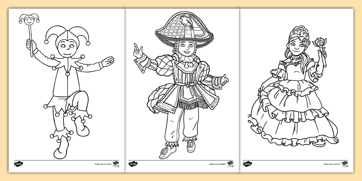Coloriages : Le carnaval - Twinkl France (Teacher-Made)