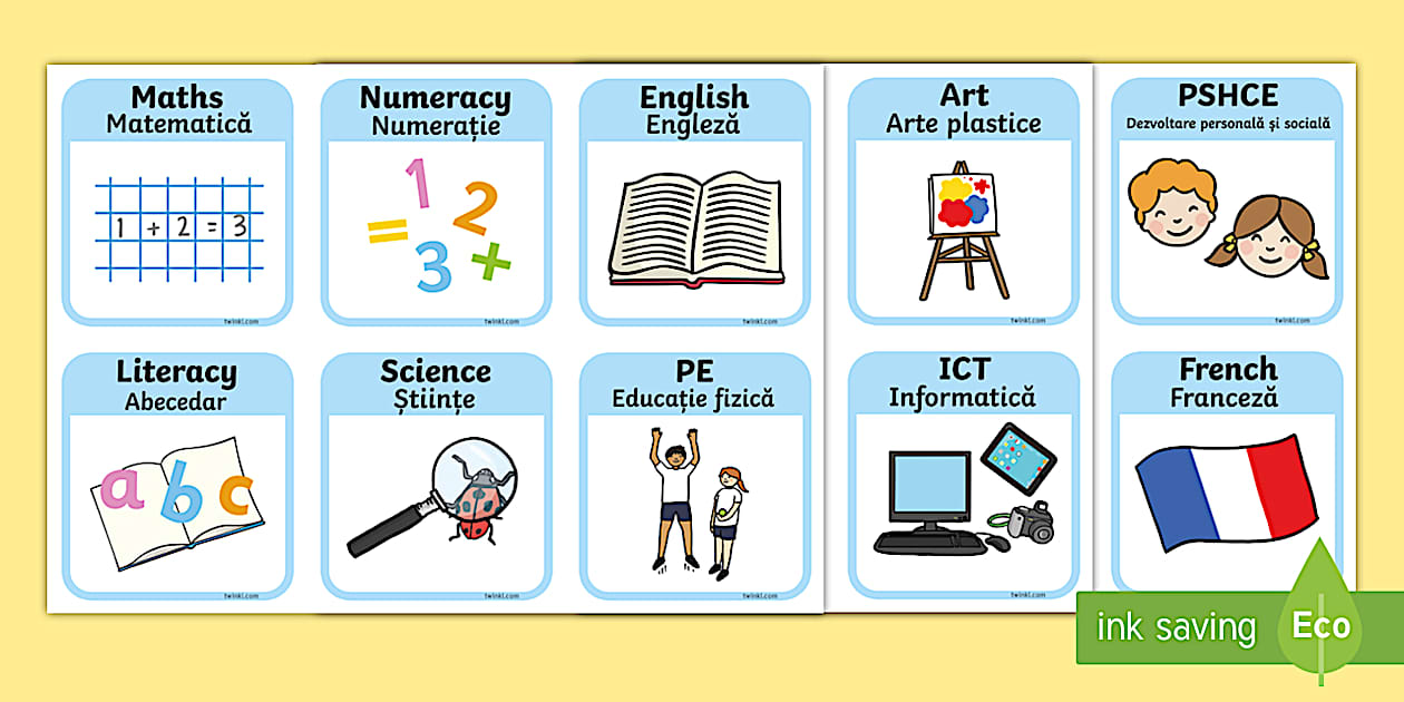 SEN Visual Timetable for School English/Romanian - SEN Visual Timetable for