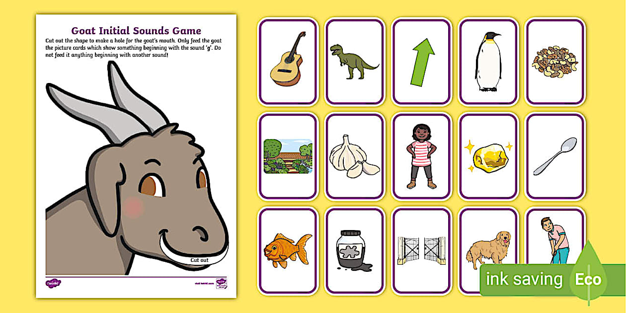 Goat Initial Sound Game: Letter g (teacher made) - Twinkl