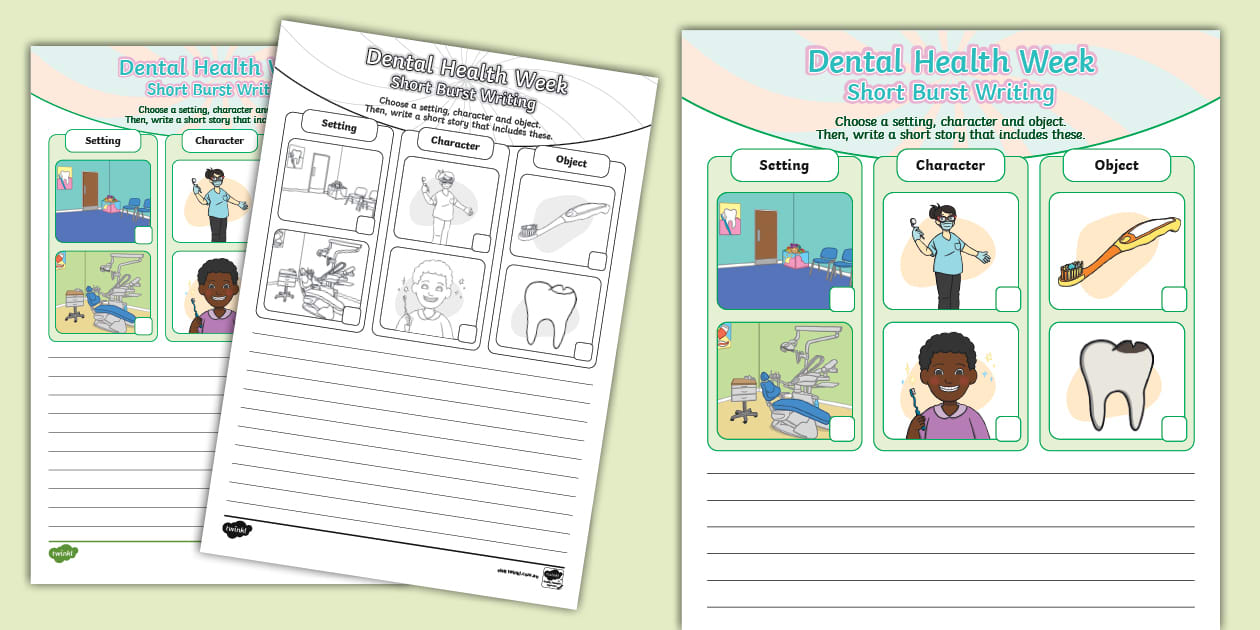 * NEW * Dental Health Week Short Burst Writing Template