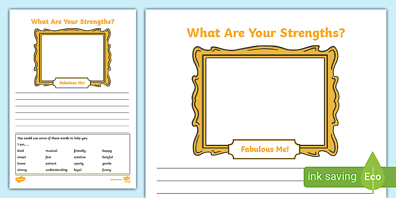 What are your Strengths Writing Frame - Twinkl - KS1