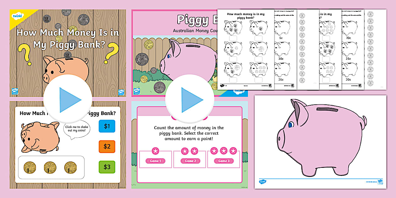 Piggy Bank Australian Money Resource Pack Ι F-2 Mathematics